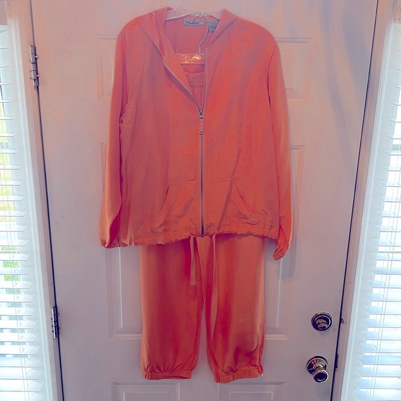 Oleg Cassini Sport | Pants & Jumpsuits | Gorgeous Orange 2piece 0 Silk ...